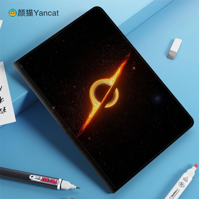 宇宙星空黑洞平板皮套11适用ipad10保护壳pro13全包mini6软air56蚕丝纹10.9寸华为matepad笔槽11.5s小米IQOO
