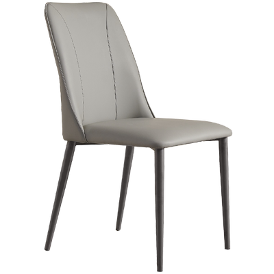 诗纳真皮轻奢极简餐椅