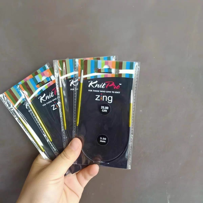 KnitPro Zing25cm袖子针袜子针铝制多彩环针毛衣针进口循环针环形
