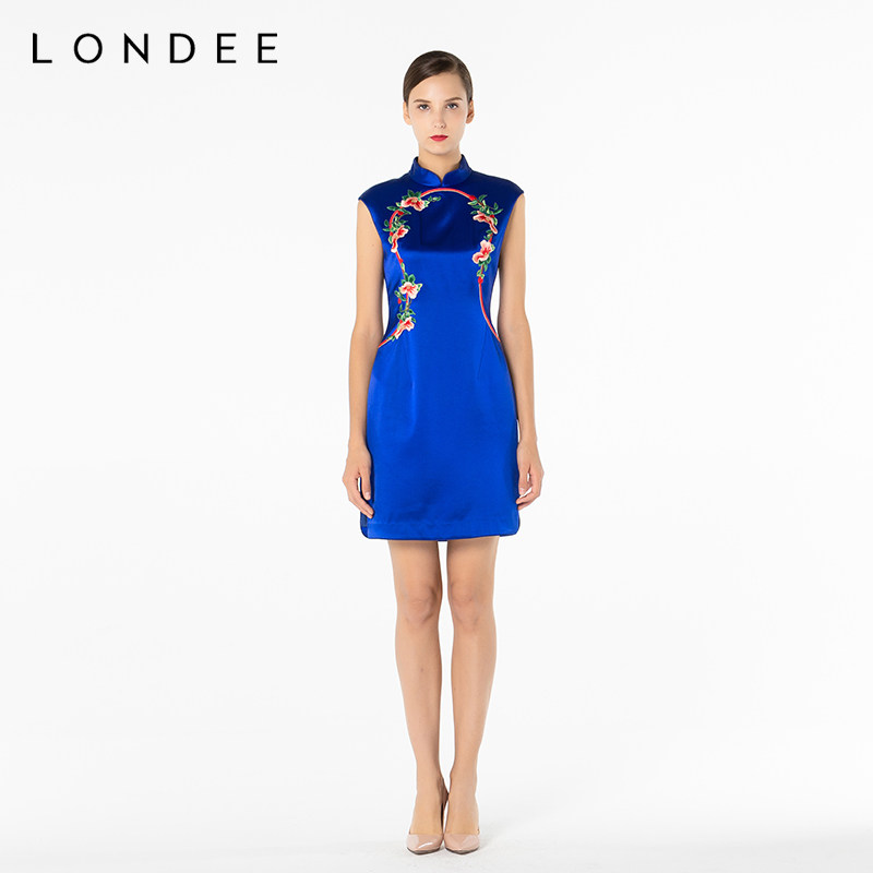 Londee/龙笛秋季新款高端庄专柜旗袍改良中式时尚连衣裙5S21158_虎窝淘