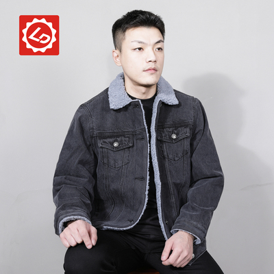 男装唠叨牛仔羊糕绒牛仔外套