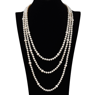 千足珍珠强光毛衣链淡水珍珠