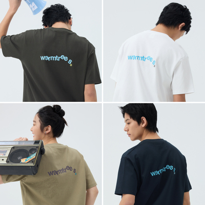 warmtrees后背跳跃LOGO印花短袖