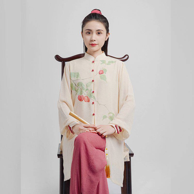 新款夏季套装飘逸垂顺柔软武术女练功演出气功比赛太极服