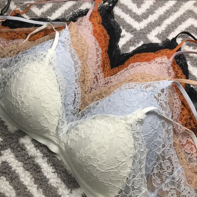 蕾丝无钢圈细肩带文胸内衣