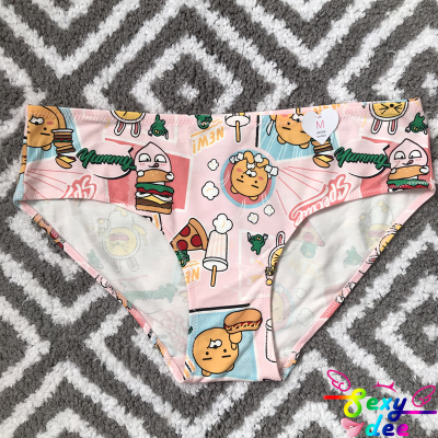 舒适粉棉质印KAKAO三角内裤