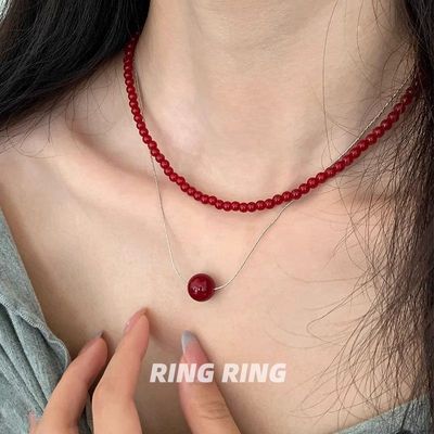 相思南国|RINGRING商店叠戴项链女日常百搭毛衣链秋冬串珠锁骨链