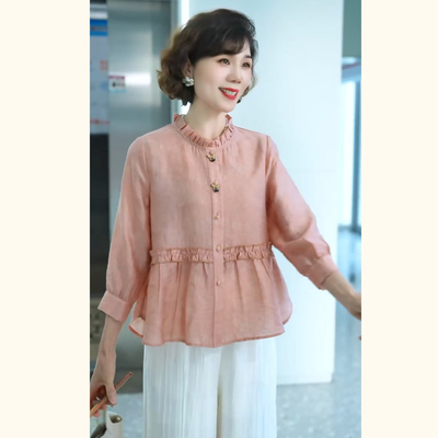 妈妈装小衫t恤洋气质上衣服套装