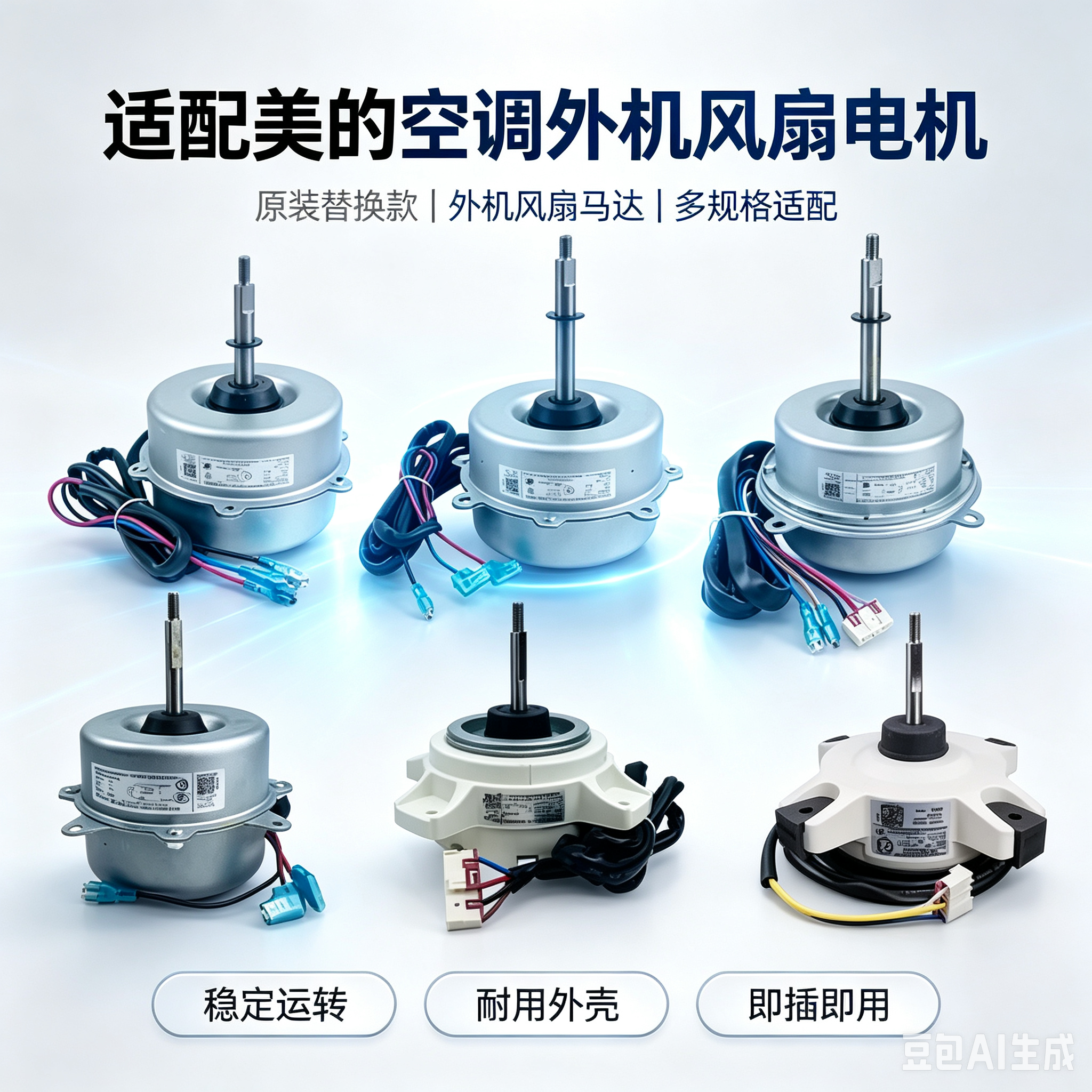 适用美的5匹空调外机风扇电机1匹2匹3匹变频定频配件大全YDK24-6N