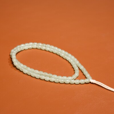 秋会长和田玉青白籽料胶囊珠项链