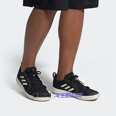 阿迪达斯男子织物百搭休闲船鞋