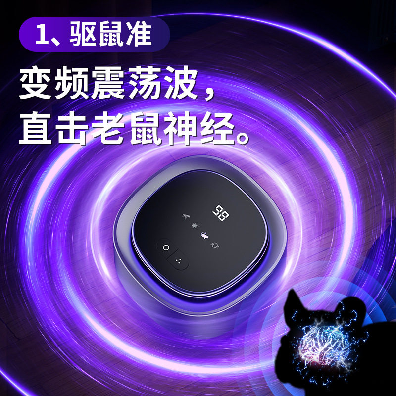 超声波驱鼠器驱蚊器家用工厂车载灭鼠神器灯电子户外虫蝇赶