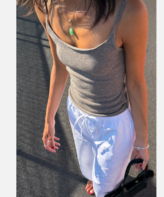 澳洲购买灰色美丽诺羊毛吊带上衣 cami grey
