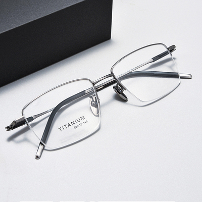 TITANIUM轻钛架半框眼镜框