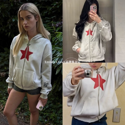 买手店正品 Urban Sophistication 25新款 星星印花连帽卫衣外套