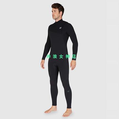 Billabong2mm 4/3mm潜水服冲浪防寒服全身湿衣黑色男wetsuit mens