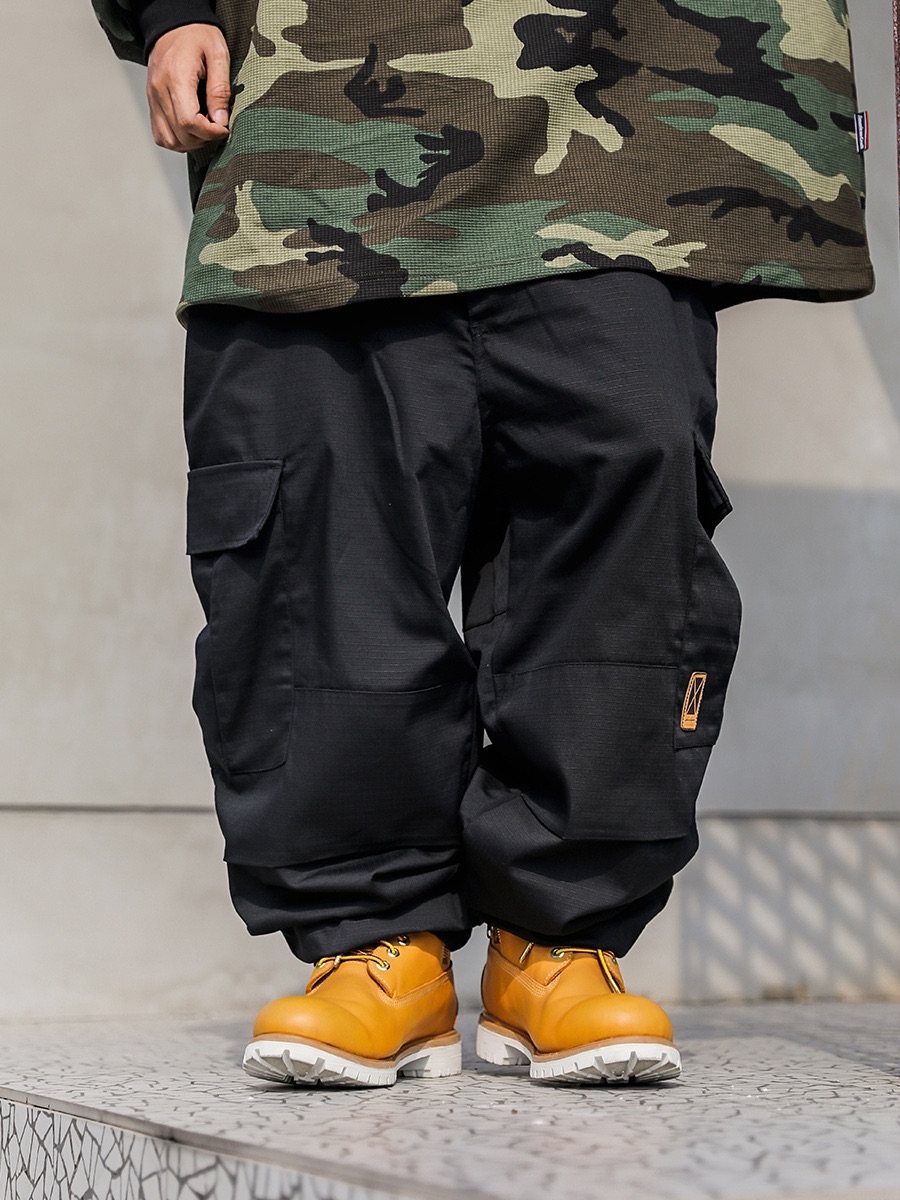 ACUSA HipHop基础长裤素色工装户外美式可调节腰围休闲裤肥大男款_虎窝淘