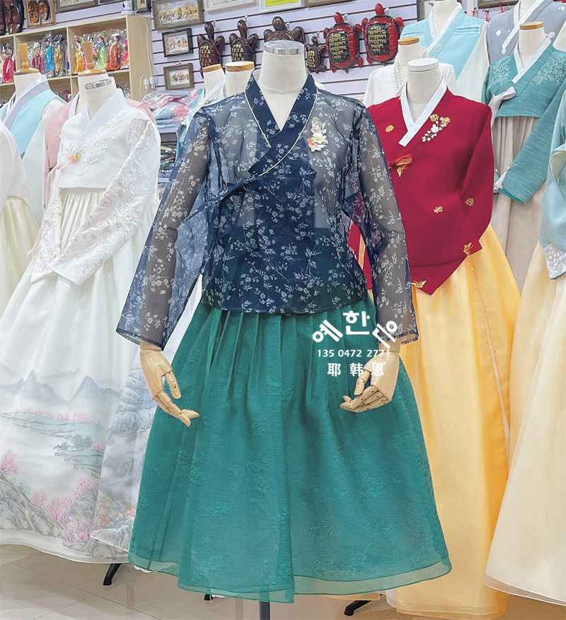 韩国面料生活韩服平时穿的韩服上衣和裙子朝鲜民族服装HE-XX1129