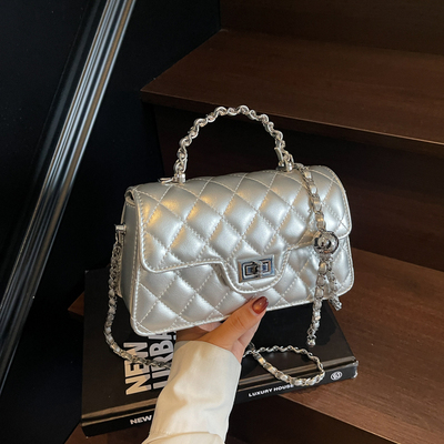 小众小香风菱格链条小方包