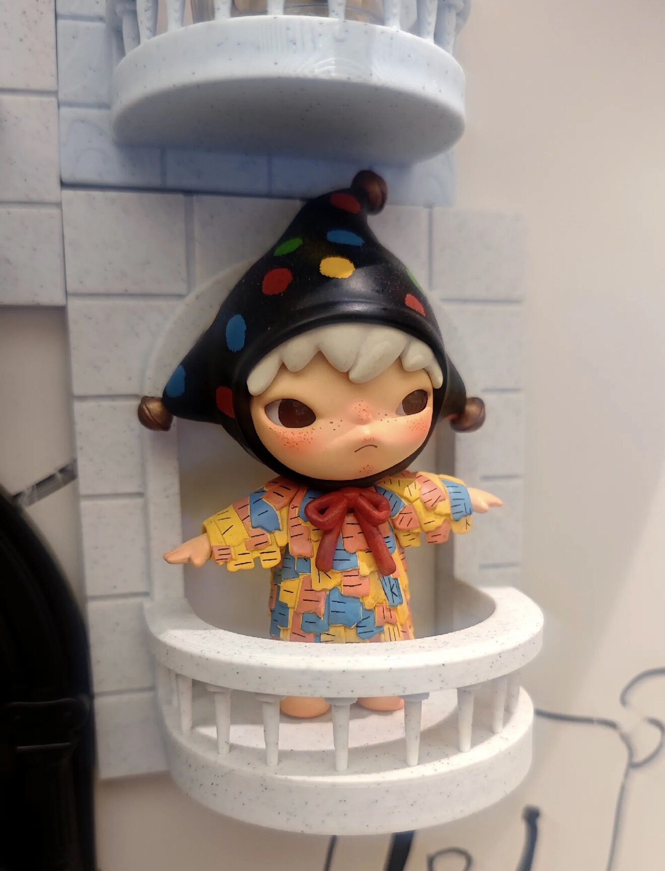 3D打印盲盒公仔手办小野星星人欧式阳台展示架娃屋场景道具