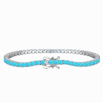 S925纯银网球链女排钻设计百搭个性时尚女手饰品