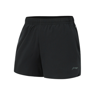 李宁运动裤女春季跑步系列训练时尚透气常规运动短裤AKSU576--B品