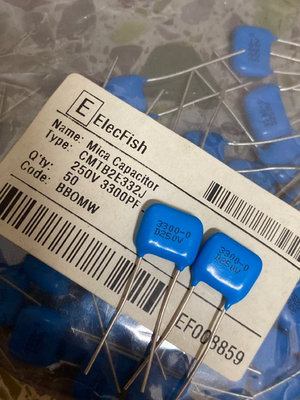 250v 3300PF/3300P/332 进口ELECFISH 银云母电容器 P=10MM