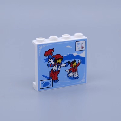 白色60581新春滑雪印刷件乐高