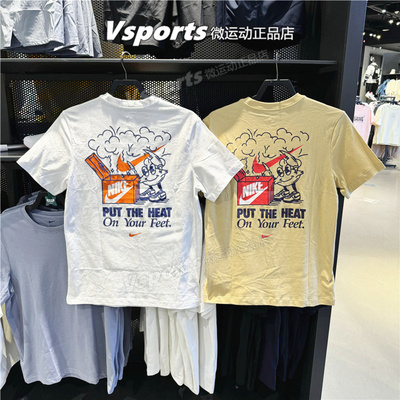 正品耐克t恤男2024新款运动休闲宽松印花复古圆领短袖 FV3755-252