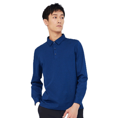 庄子长袖商务休闲通勤男修身T恤