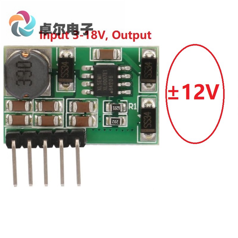 3-18V转正负±12V 升压模块ADC DAC LCD电源 焊接 DD1718PA_虎窝淘
