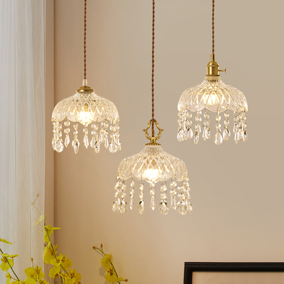 饭厅吊灯法式覆古水晶吊灯现代简约创意餐桌饭厅吧台饭厅灯P271