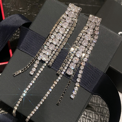 明星同款流苏长款耳环新娘显脸瘦