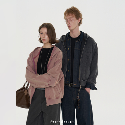 riverstone做旧炒雪花卫衣外套男