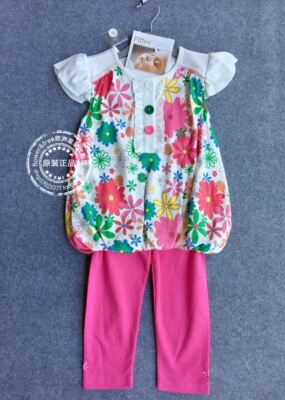 欧洲花朵短袖纯棉裤子国内现货