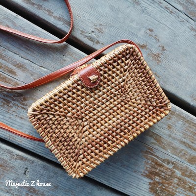 印尼手工编织包沙滩包方款