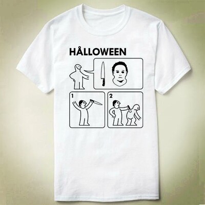 Halloween月光光心慌慌Michael Myers Tee Shirt圆领衣服定制T恤6