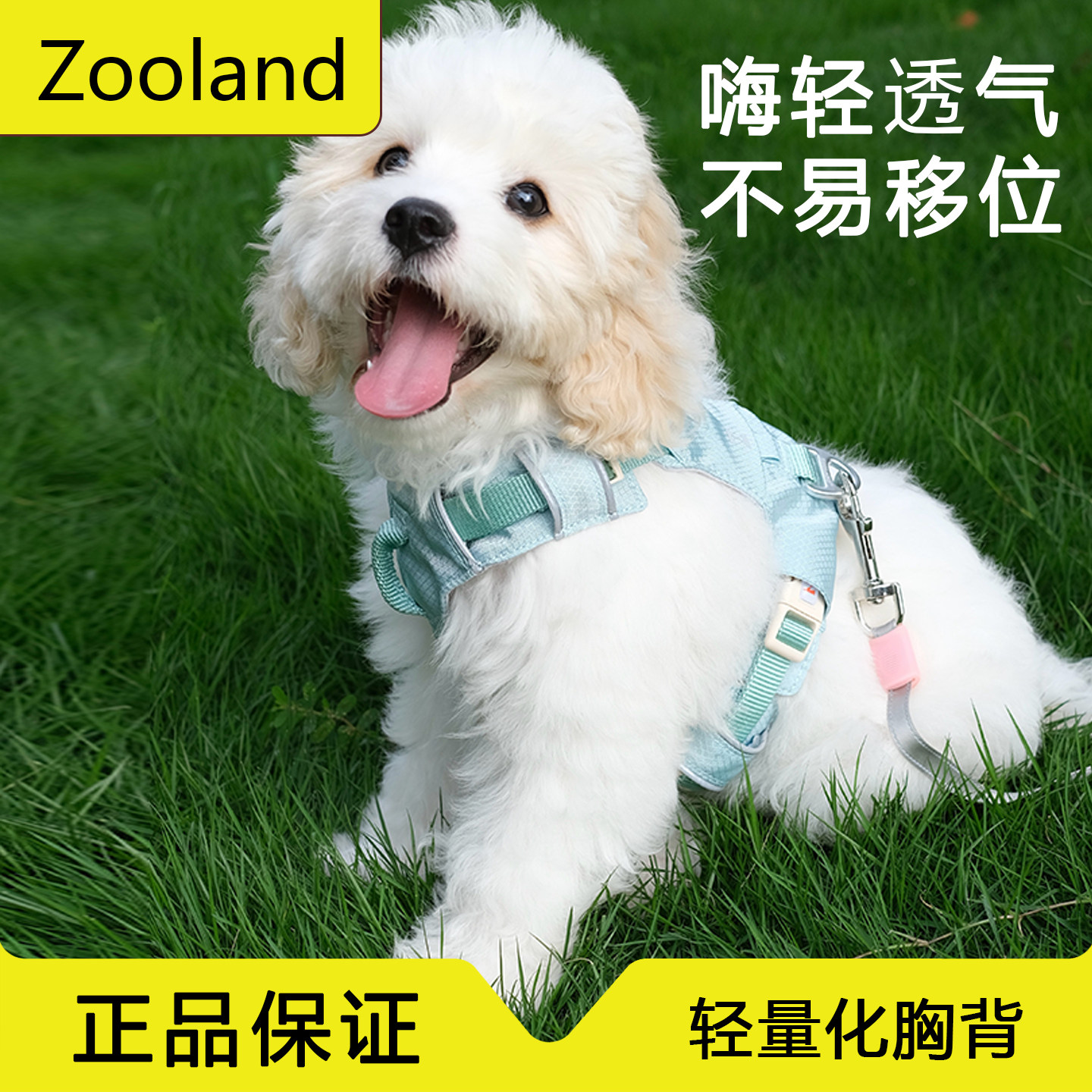 zooland狗狗胸背牵引绳轻薄透气中小型犬牵引绳拉夫平替小狗胸背