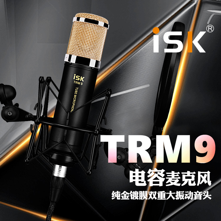 ISK TRM9真空电子管专业电容麦克风yy主播话筒广播电台录音棚设备_虎窝淘
