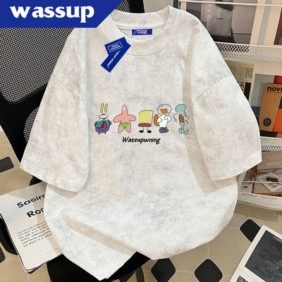 免费试穿~蜡染重磅纯棉短袖t恤男