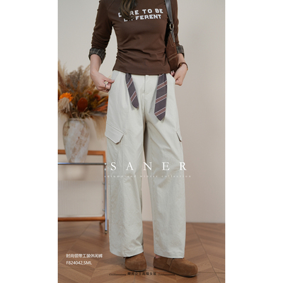时尚复古领带工装宽松休闲裤