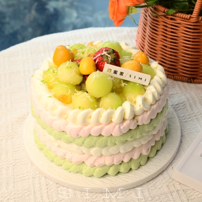 四蜜家油画玫珑动物奶油生日蛋糕低糖新鲜现做冷藏聚会礼物成都