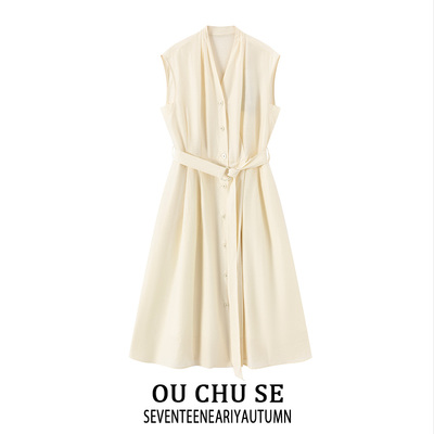 高级感气质无袖连衣裙女装2026夏季新款洋气收腰风女装FSNX9819