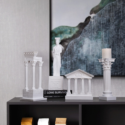 希腊古城神庙建筑模型装饰摆饰家居客厅博古架办公室树脂雕塑摆设