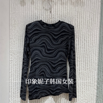 欧洲站2026秋季波纹修身女T恤