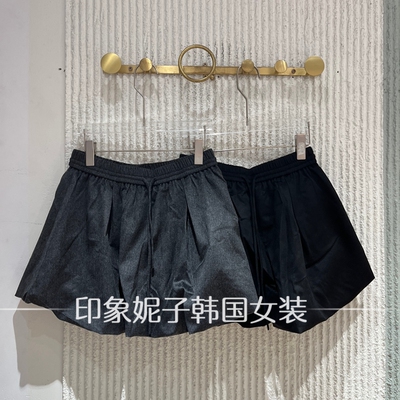 欧洲站秋季新款毛呢花苞短裤女