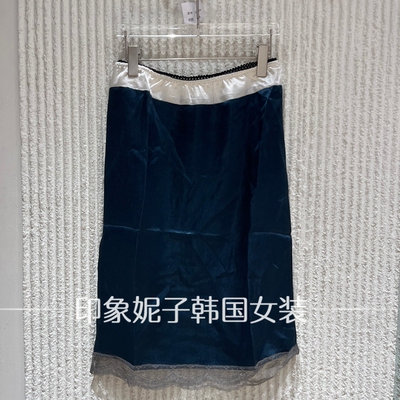 夏季时尚百搭显瘦高腰丝绒半身裙