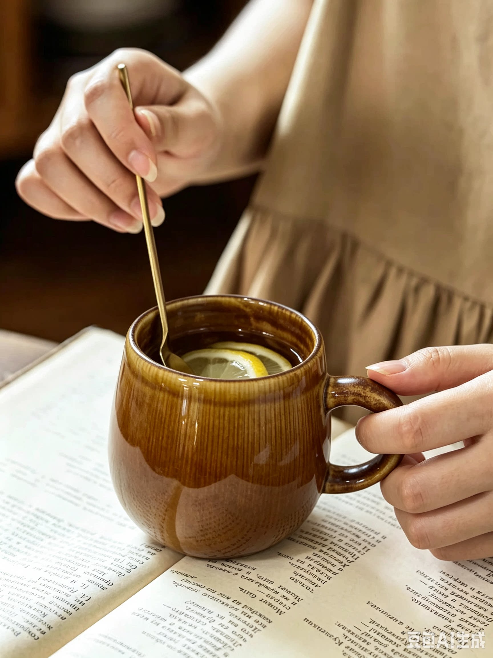 复古焦糖色窑变陶瓷马克杯家用咖啡杯水杯早餐杯茶杯大容量杯子
