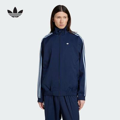阿迪达斯三叶草外套男25春季新款梭织立领运动宽松休闲夹克JC6358
