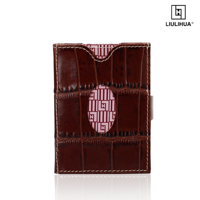 欧美日韩风鳄鱼纹商务卡包三折